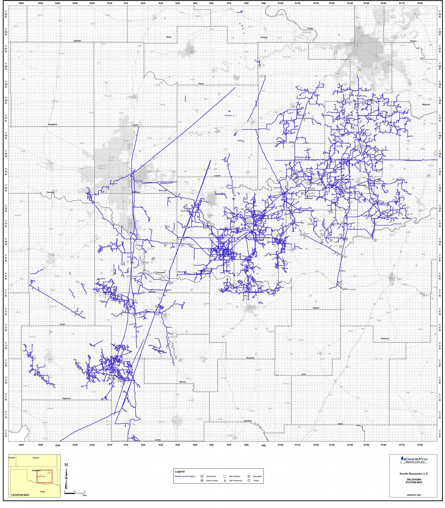 Oklahoma East & West System Maps | Enerfin Resources Company