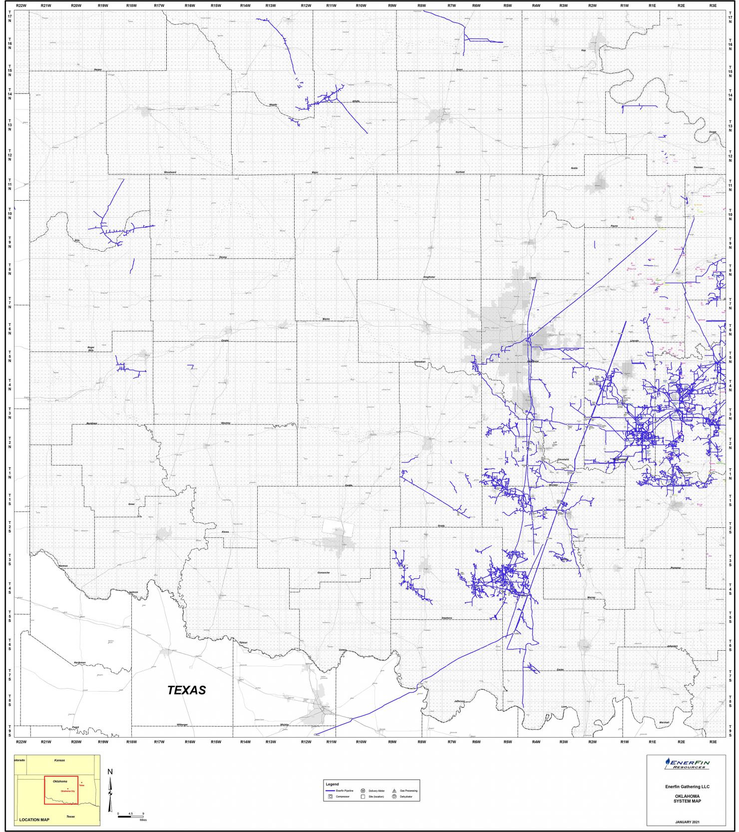 Oklahoma East & West System Maps | Enerfin Resources Company